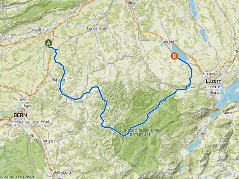 1.-Tagestour 2024 Centro-Burgdorf-Wasen-Bärau-Entlebuch-Sempach-Nottwil ...